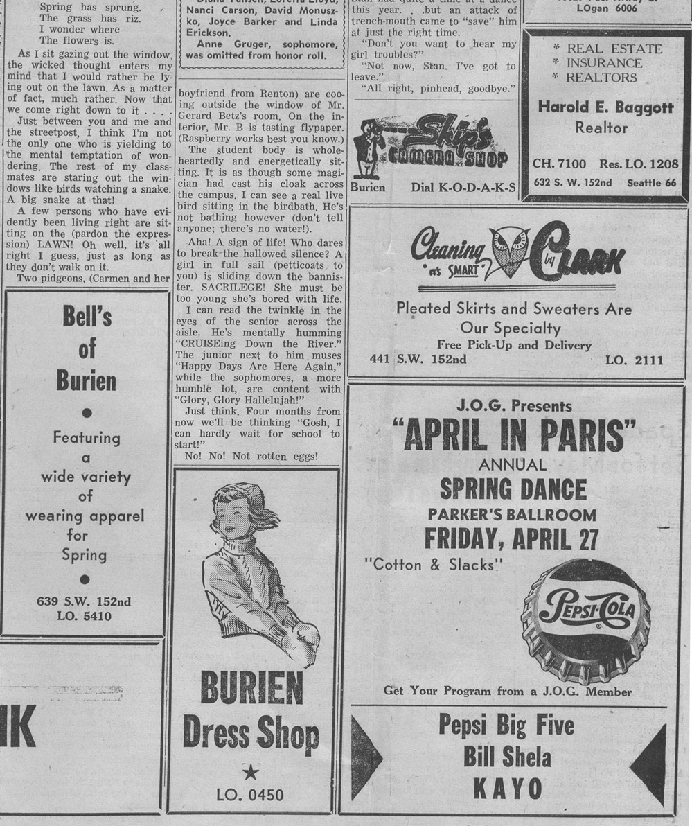 High Lines Newspaper April 1956