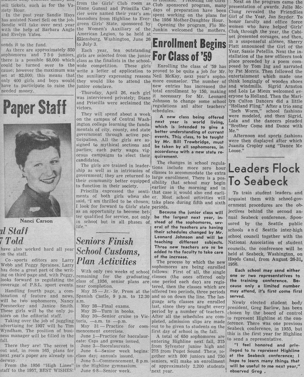 High Lines Newspaper May 1956